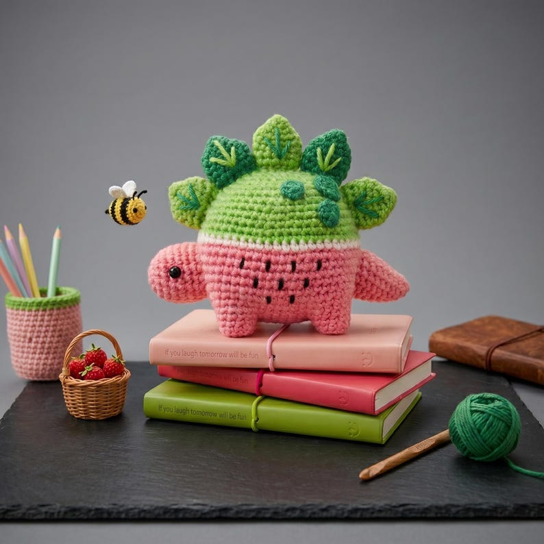 Watermelon Stegosaurus Crochet Pattern | Fruit Dino Amigurumi PDF ...