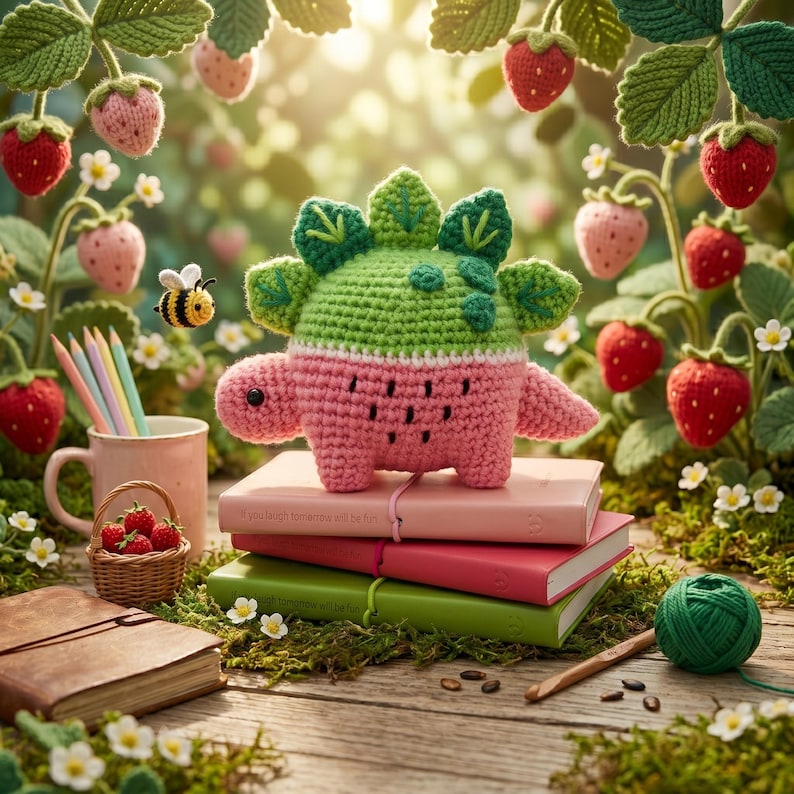 Watermelon Stegosaurus Crochet Pattern | Fruit Dino Amigurumi PDF ...