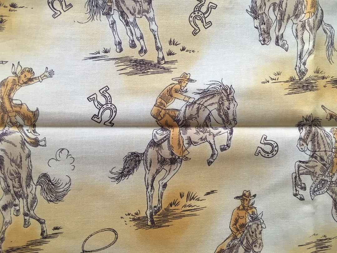 Yellow Cowboy Fat Quarter Cotton Fabric - Etsy
