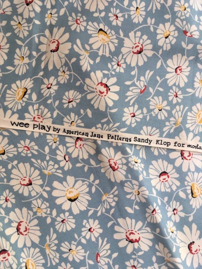 Blue Daisy Wee Play Moda Sandy Klop Flowers American Jane - Etsy
