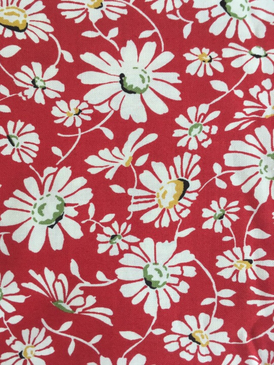 Wee Play Moda Sandy Klop Red Daisy Flowers American Jane - Etsy