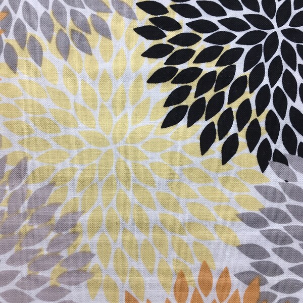 Gray Yellow Fabric - Etsy