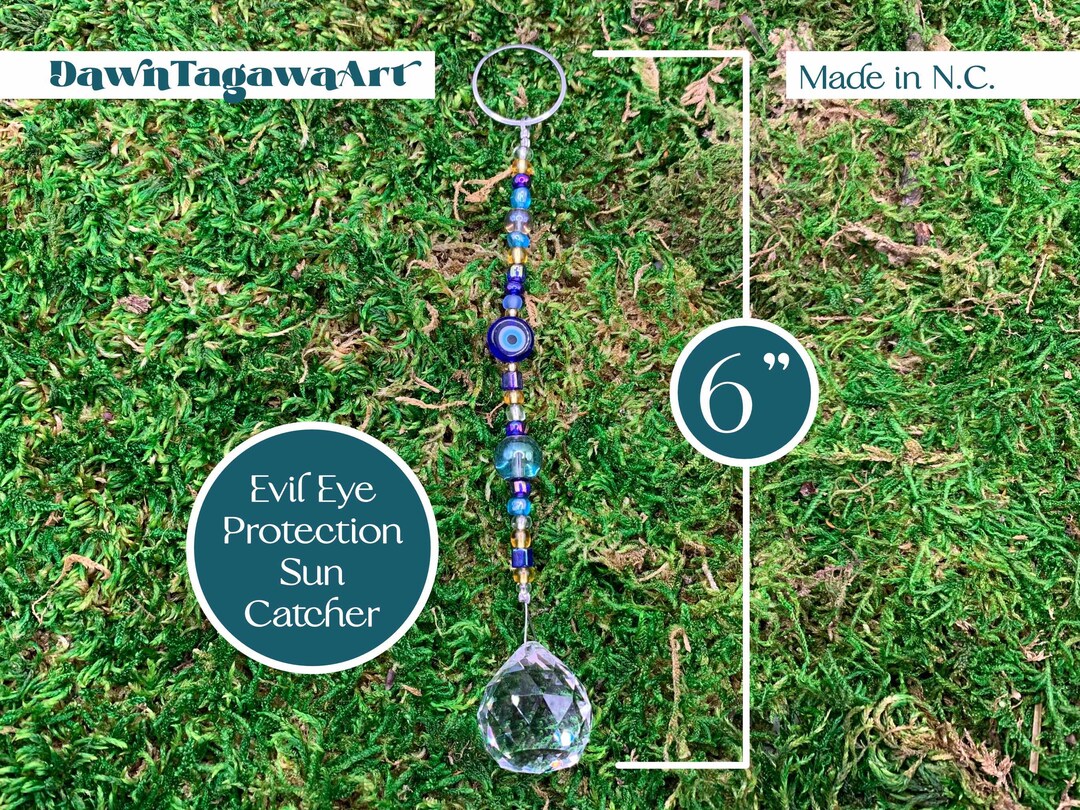 Evil Eye Sun Catcher Charm | Evil Eye Love and Protection Rainbow Maker ...