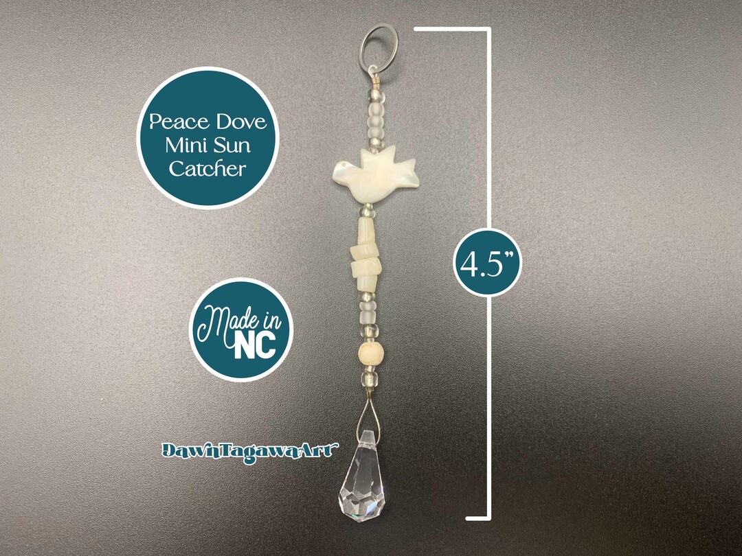 Peace Dove Car Charm | Love and Protection Crystal Prism Charm - Etsy