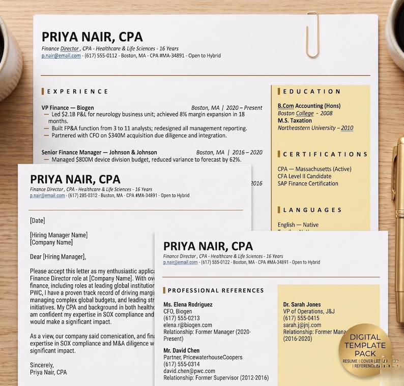 Ats-friendly Condensed Resume Template - Modern, Classy Teacher CV ...