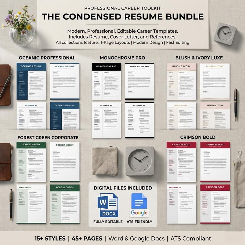 Ats-friendly Condensed Resume Template - Modern, Classy Teacher CV ...