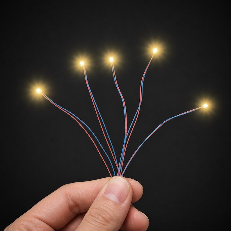 20PCS 0805 Pre-wired Micro LED Lights for Diorama Railway Dollhouse ...