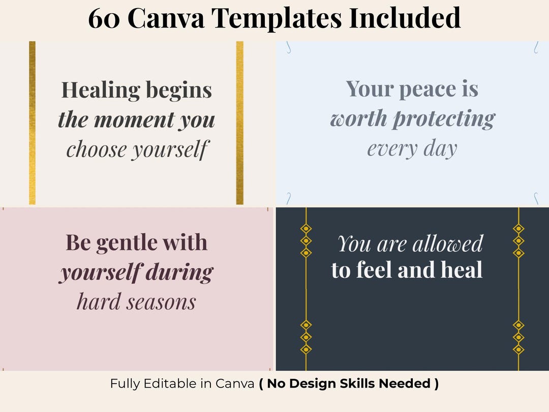 Mental Health Quote Templates | Healing, Self-care Social Media Posts ...
