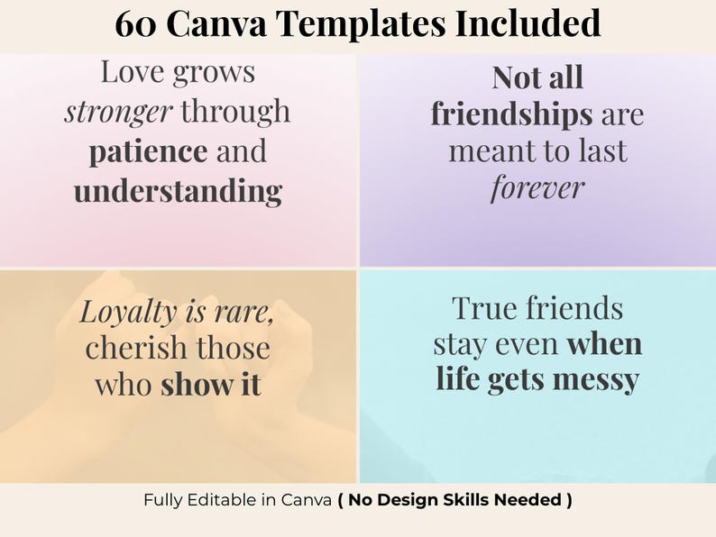 Relationship Friendship Quote Templates | Editable Canva Social Media ...
