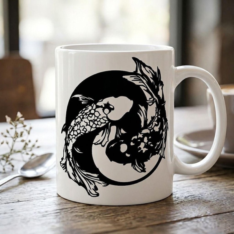 7-in-1 Yin Yang Laser Cut Files (SVG, DXF, JPG), Koi Fish Wall Art ...