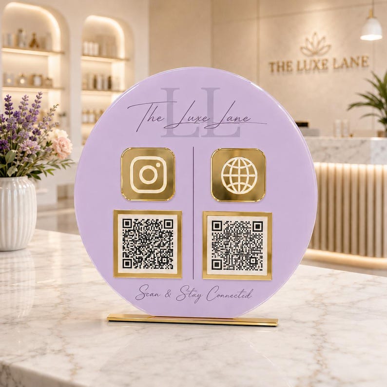 Custom Acrylic QR Code Sign | Business Display, Social Media Scan Sign ...