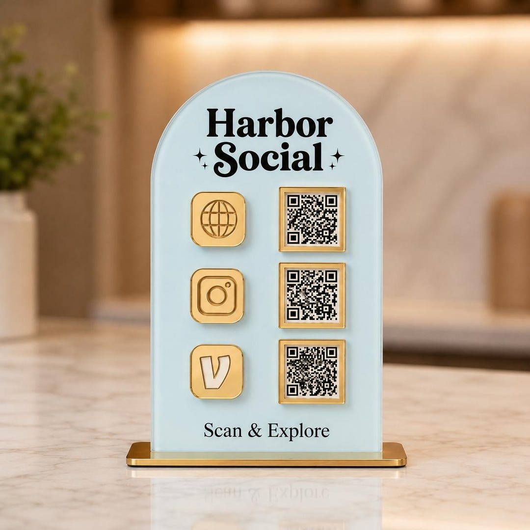 Personalized Acrylic QR Code Sign: Multi Social Media Payment Display ...
