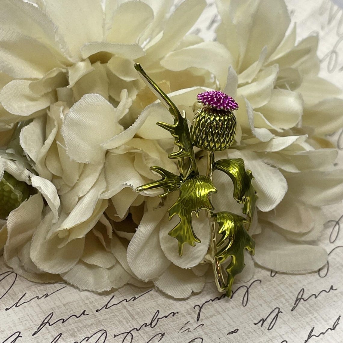 Thistle Pin Gold Flower Scotland Classic Brooch Hat Pin Scarf Jewelry ...