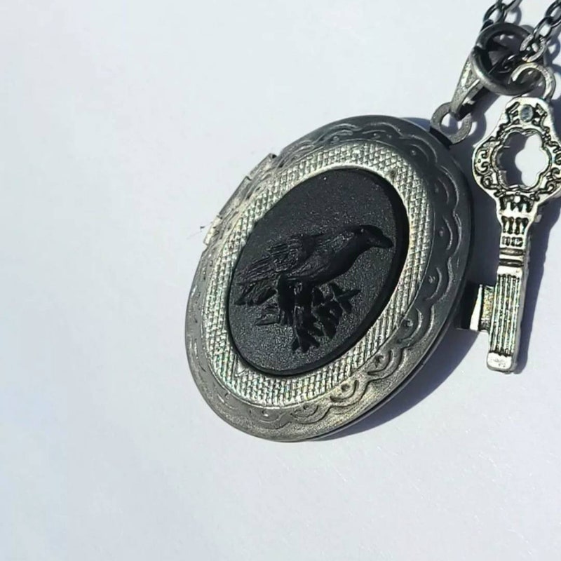 Silver Locket Goth Oval - Etsy