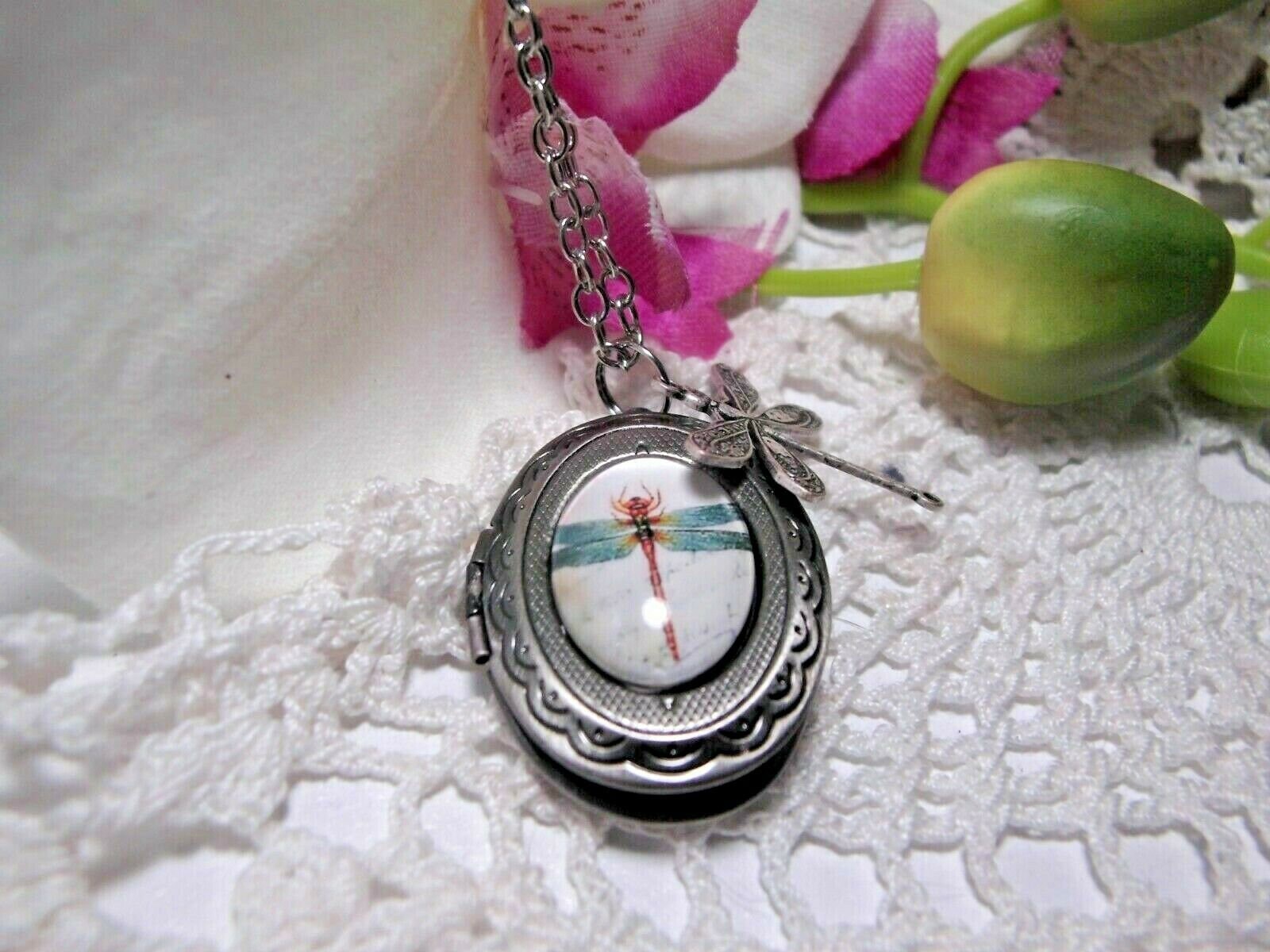 Memorial Dragonfly Locket Urn Spirit Necklace Keepsake for | Etsy