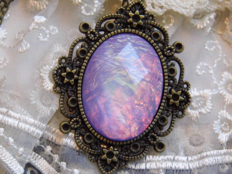 Lavender Purple Moonstone Fire Opal OOAK Victorian Princess - Etsy