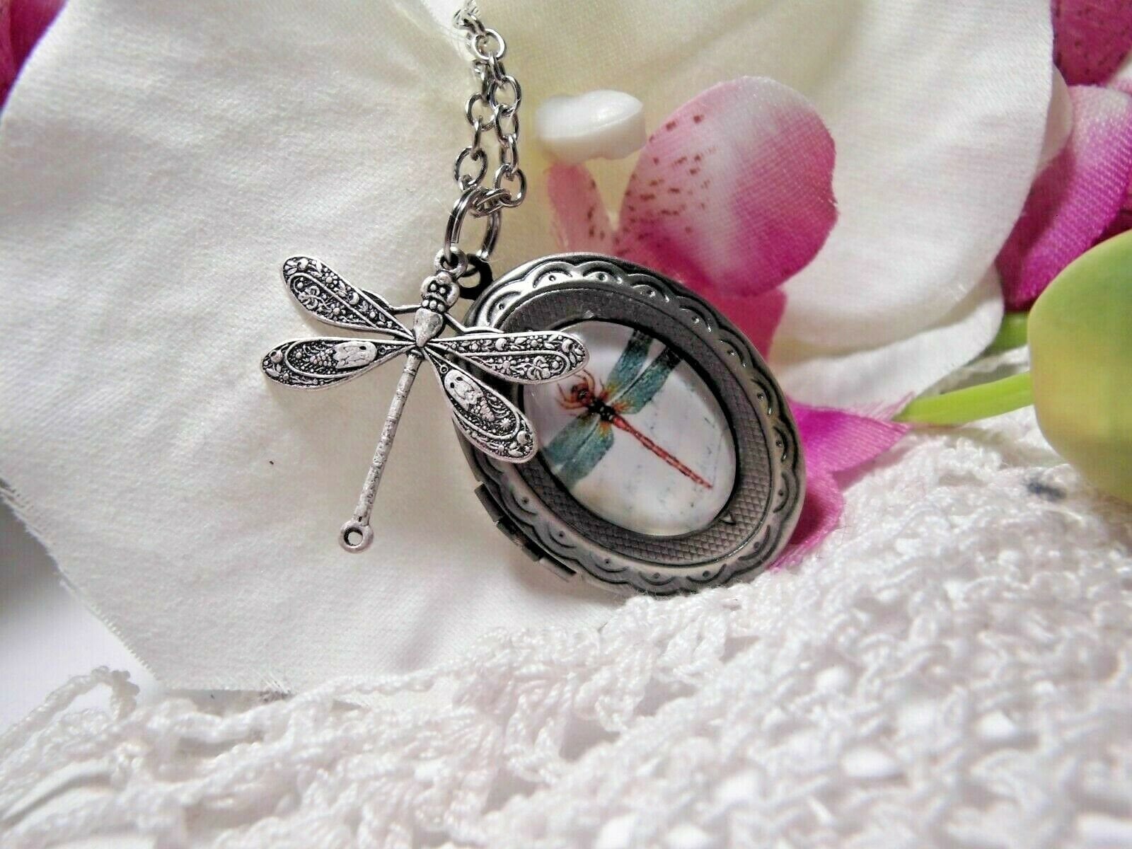Memorial Dragonfly Locket Urn Spirit Necklace Keepsake for | Etsy