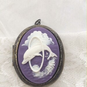 Sailor PURPLE Dolphin Porpoise Mermaid Locket Nautical Steampunk Goth ...