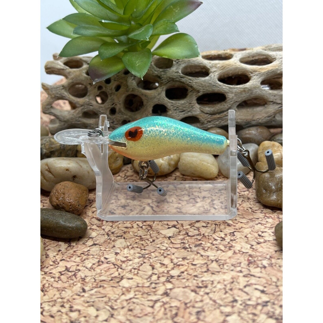 VINTAGE FISHING LURE Series 308 Poes Poes Cedar Wood Crankbait Sparkle ...