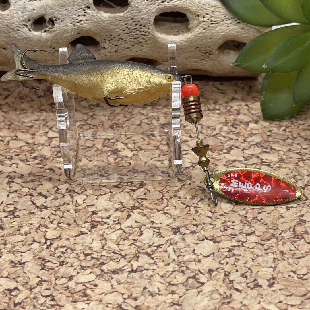 Mepps 1 Minnow AGLIA Red Gold Prism BLADE VINTAGE Inline Spinner ...