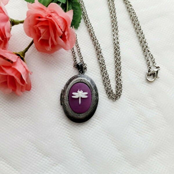 Dragonfly Locket - Etsy