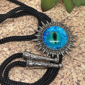 Dragon EYE Silver Lizard Bolo Tie Rustic Wedding Herpetology Amphibians ...