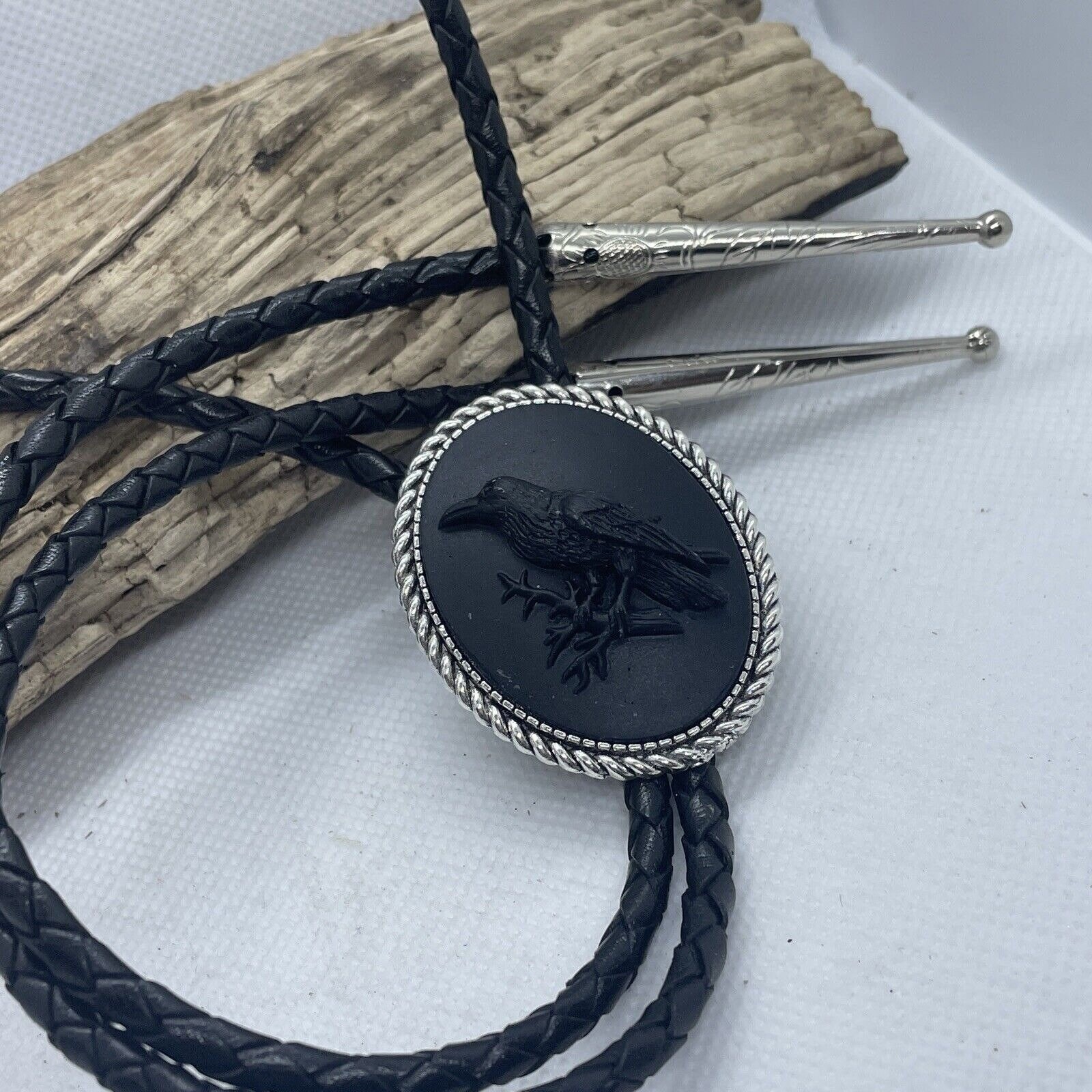 Steampunk Gothic Raven Black Crow Bolo Lariat Tie Y Necklace ...