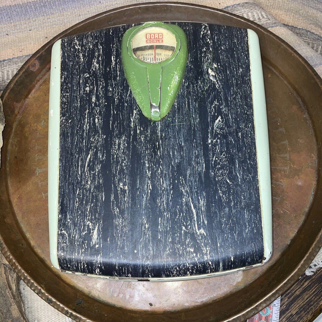 Vintage BORG Bathroom Scale Bubble Glass Mid Century Art Deco Retro ...