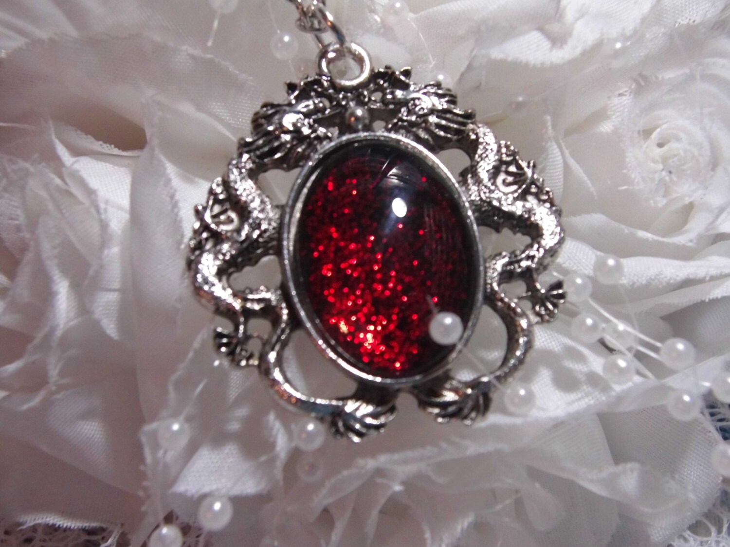 HAND PAINTED Ruby Red Dragon Setting Mexican Dragon Fire Opal | Etsy