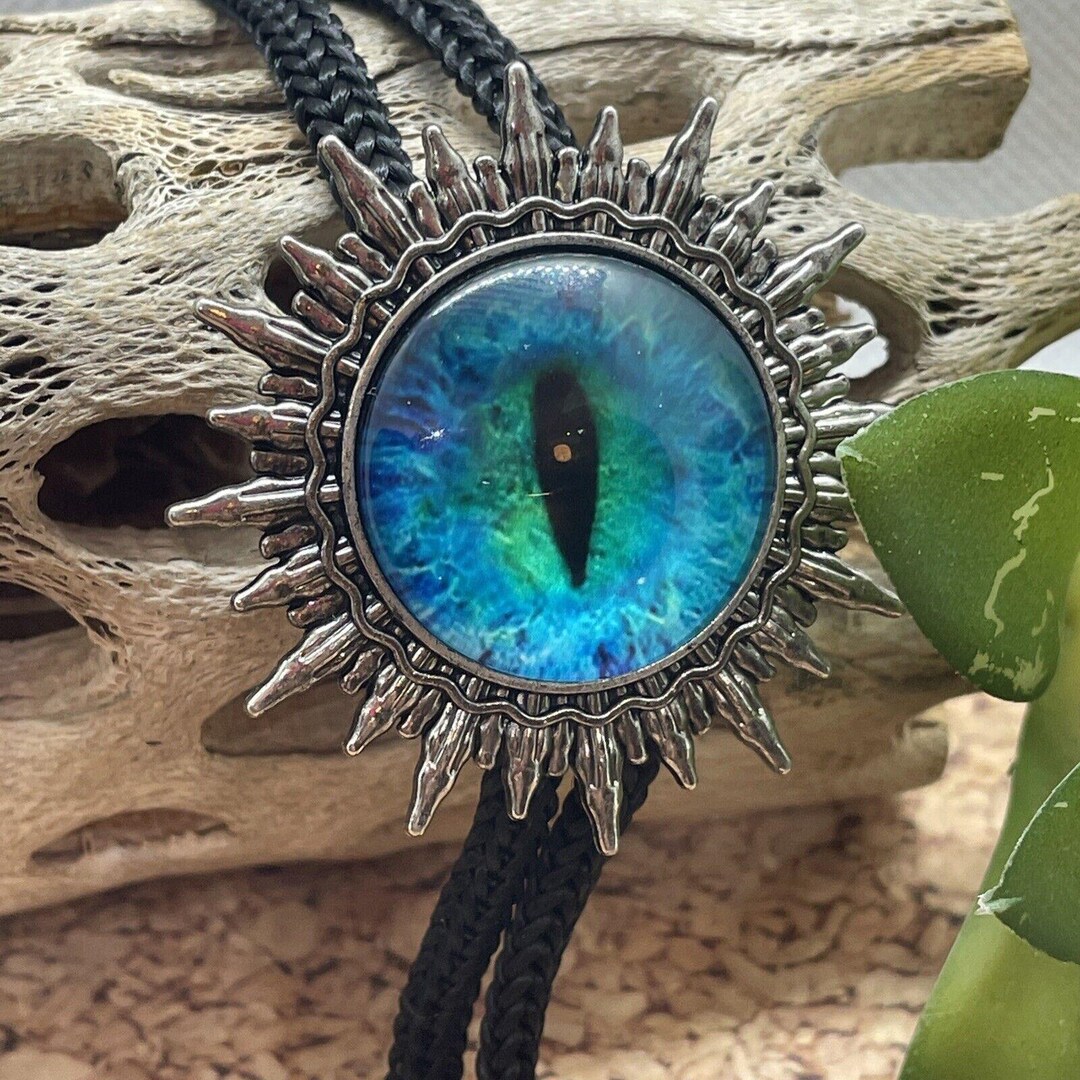 Dragon EYE Dragons Turquoise Cameo Silver Lariat Black Bolo Tie Rustic ...