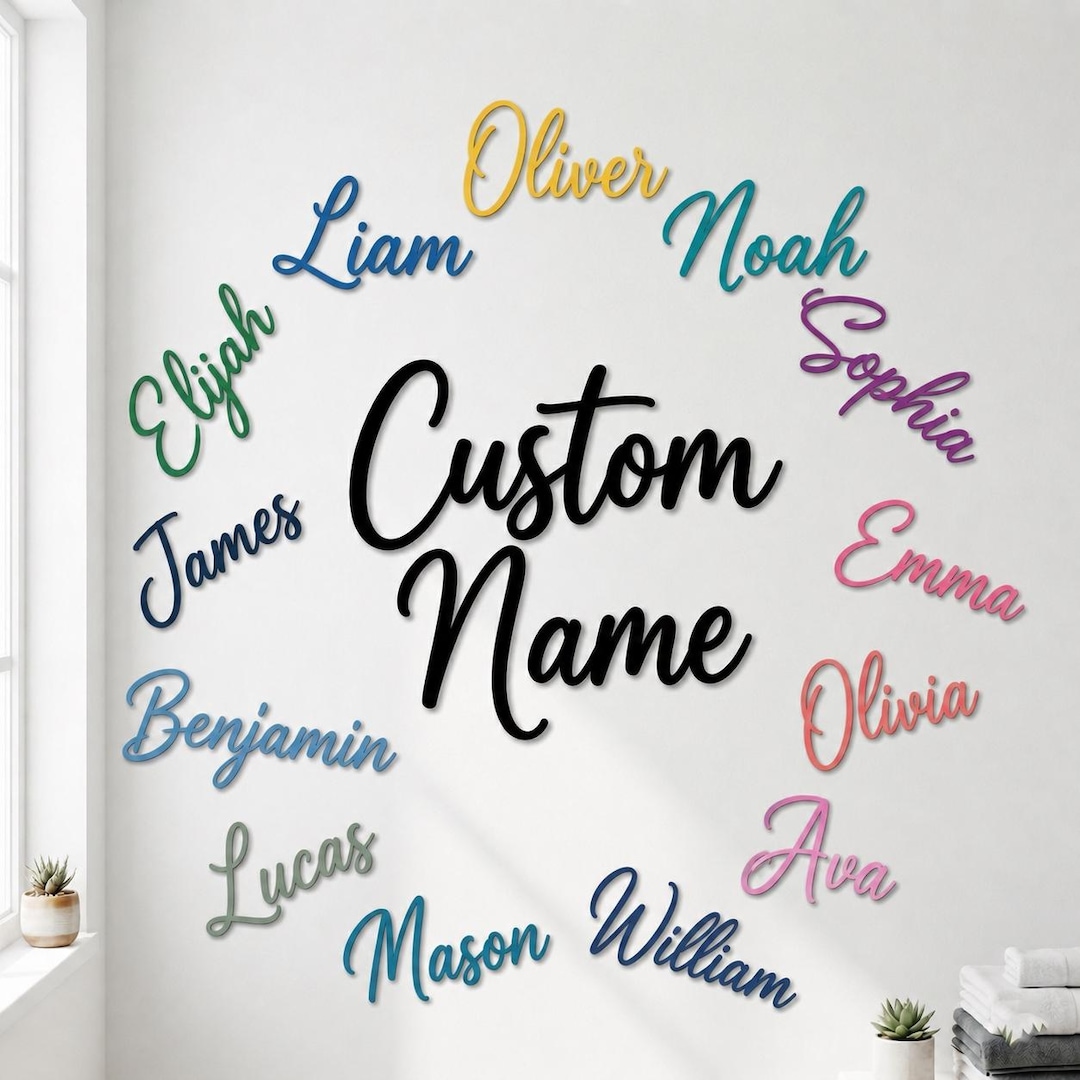 Custom Word Lettering Wall Art, Personalized Metal Name Sign, Custom ...