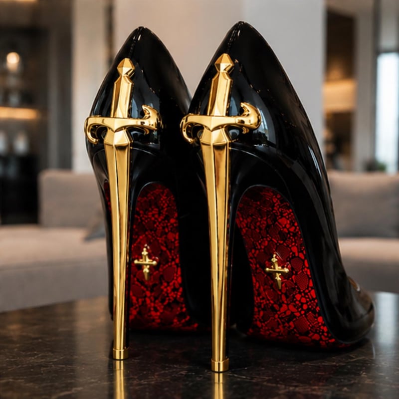 Gold Court Heels - Etsy