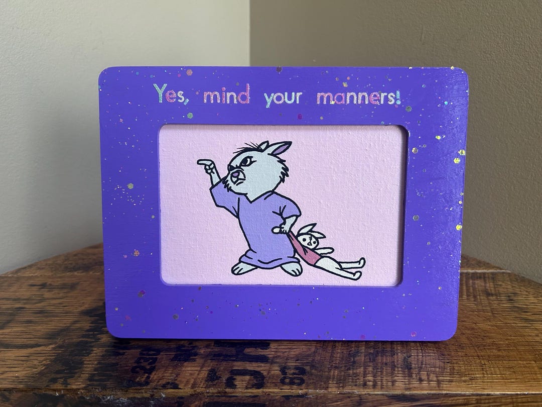 Hand Painted Canvas and Frame Disney Robin Hood Tagalong Rabbit Mind ...
