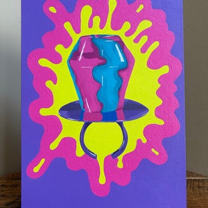 Original Acrylic Painting on 9x12 Canvas Panel Pop Art Candy Ring Pop ...
