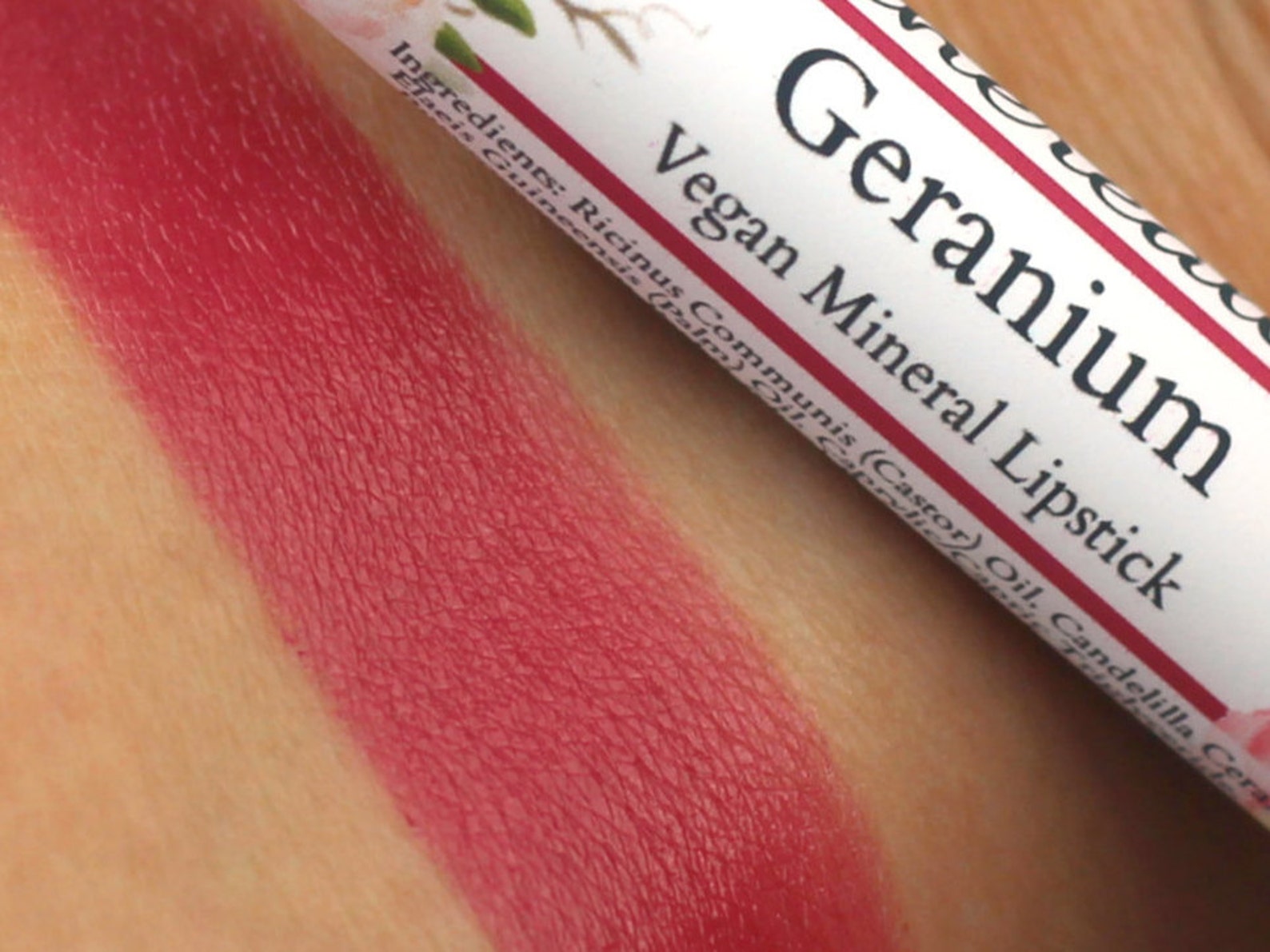 Vegan Lipstick Sample geranium Raspberry Pink | Etsy