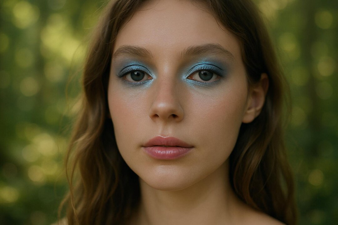 Blue With Turquoise Duochrome Eyeshadow - "nightingale" - Vegan Mineral ...