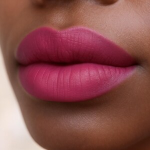 Matte Lipstick - "rosette" Bright Rose Pink Vegan Lipstick With Organic ...