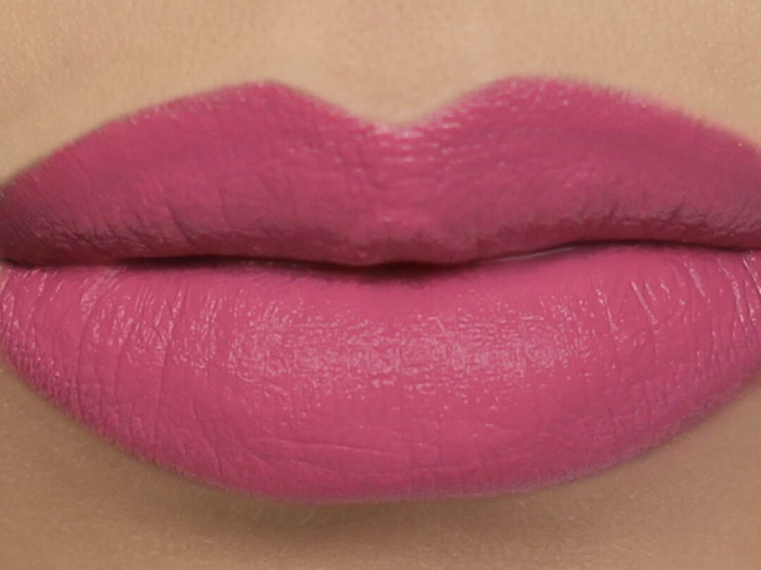 Matte Lipstick - "rosette" Bright Rose Pink Vegan Lipstick With Organic ...