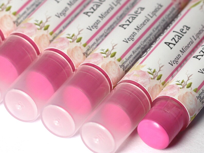 Azalea bright pink lipstick vegan lipstick made with | Etsy
