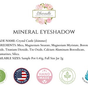 Blue Duochrome Shimmer Eyeshadow - "crystal Castle" - Vegan Mineral ...