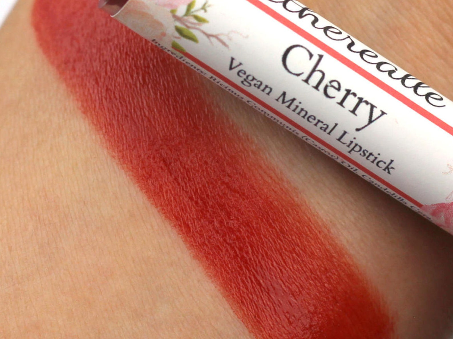 Cherry red lipstick vegan lipstick made from natural | Etsy