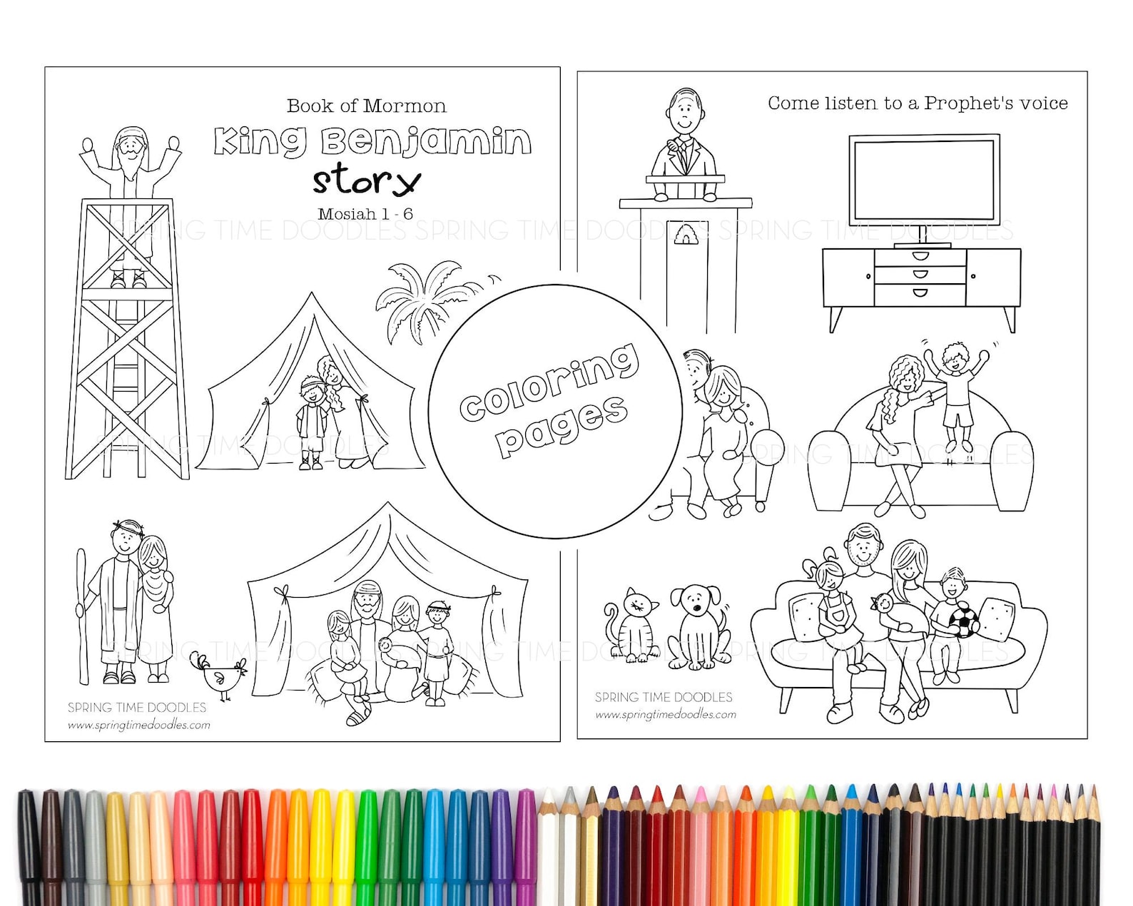 King Benjamin Coloring Pages, Paper Puppets, LDS, Come Follow Me - Etsy