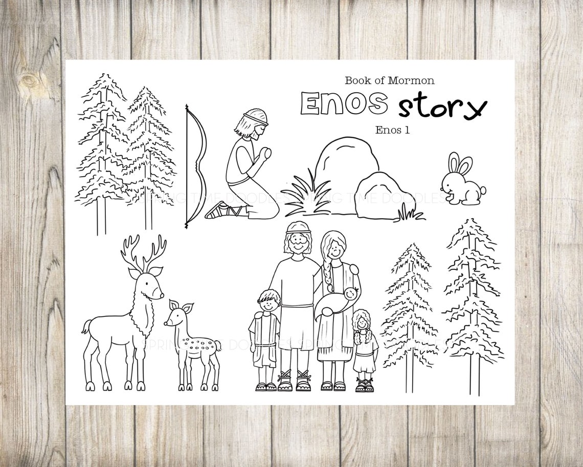 Enos Scripture Story Printable, Clipart, Puppets, Felt Board - Instant ...