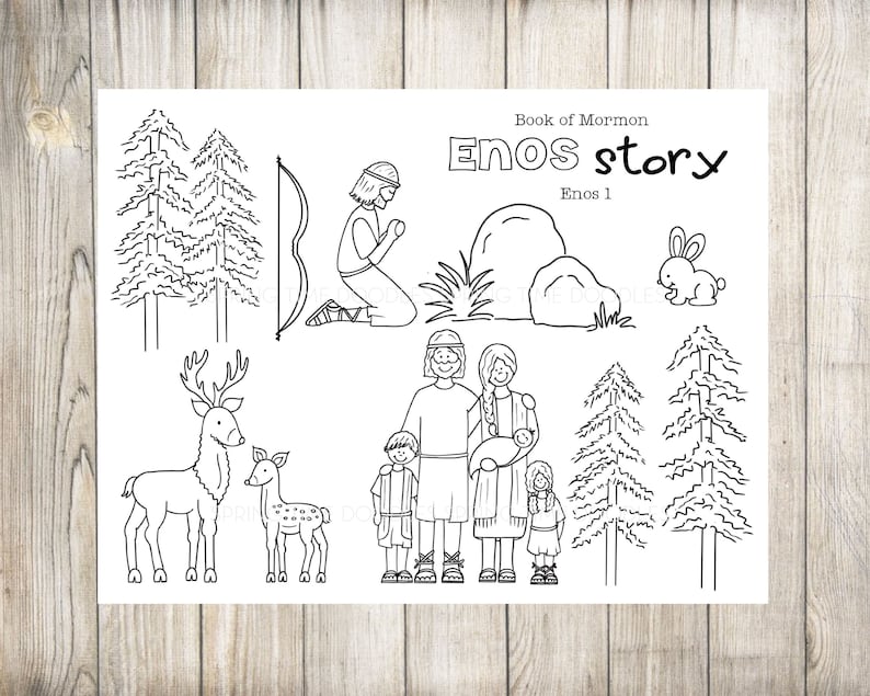 Enos Scripture Story Printable, Clipart, Puppets, Felt Board - Instant ...