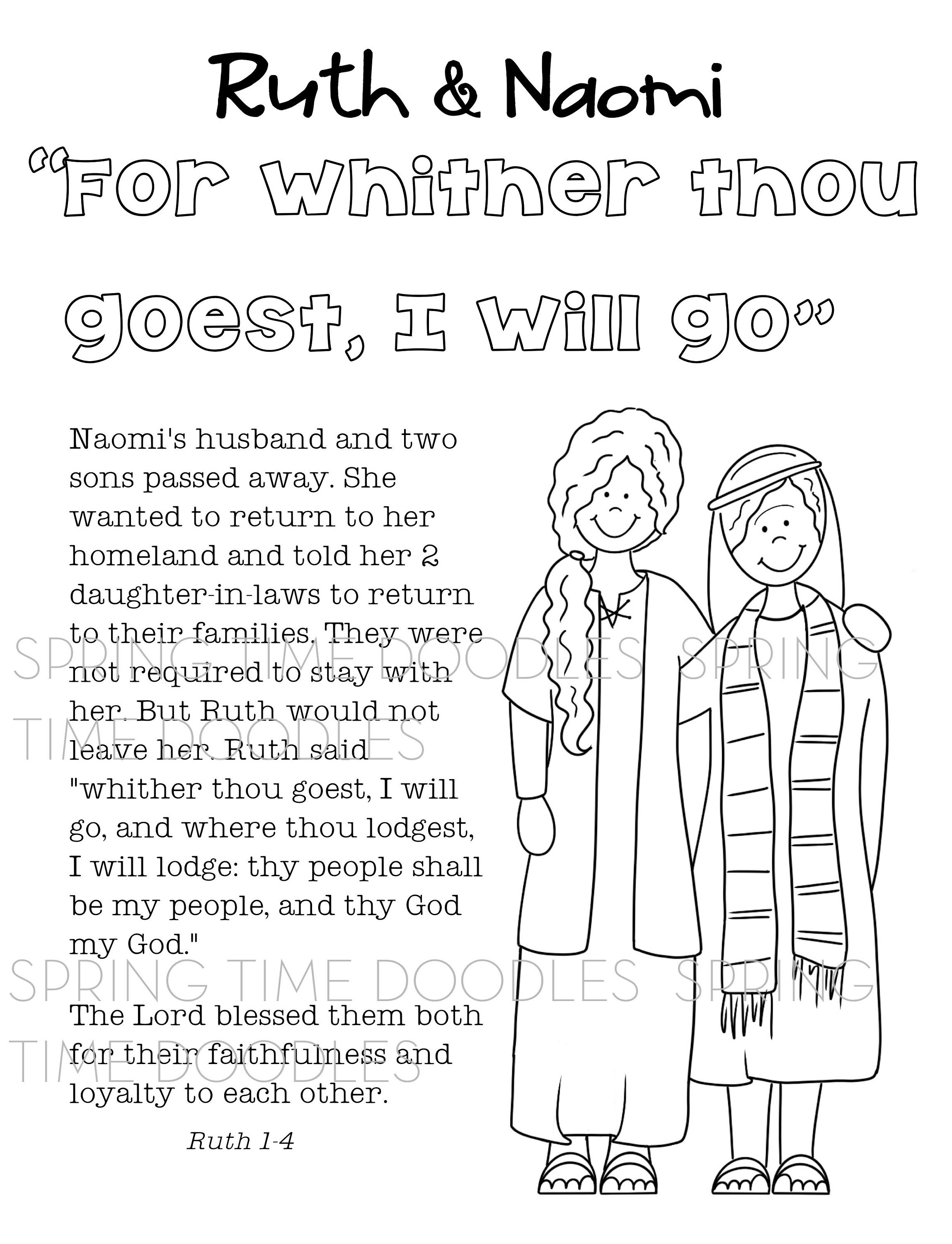 Bible Coloring Pages Of Ruth And Naomi