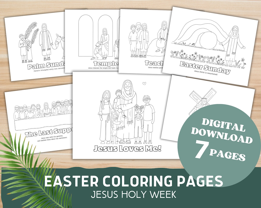 Easter Coloring Pages, Jesus Holy Week, Come Follow Me, Bible Digital ...