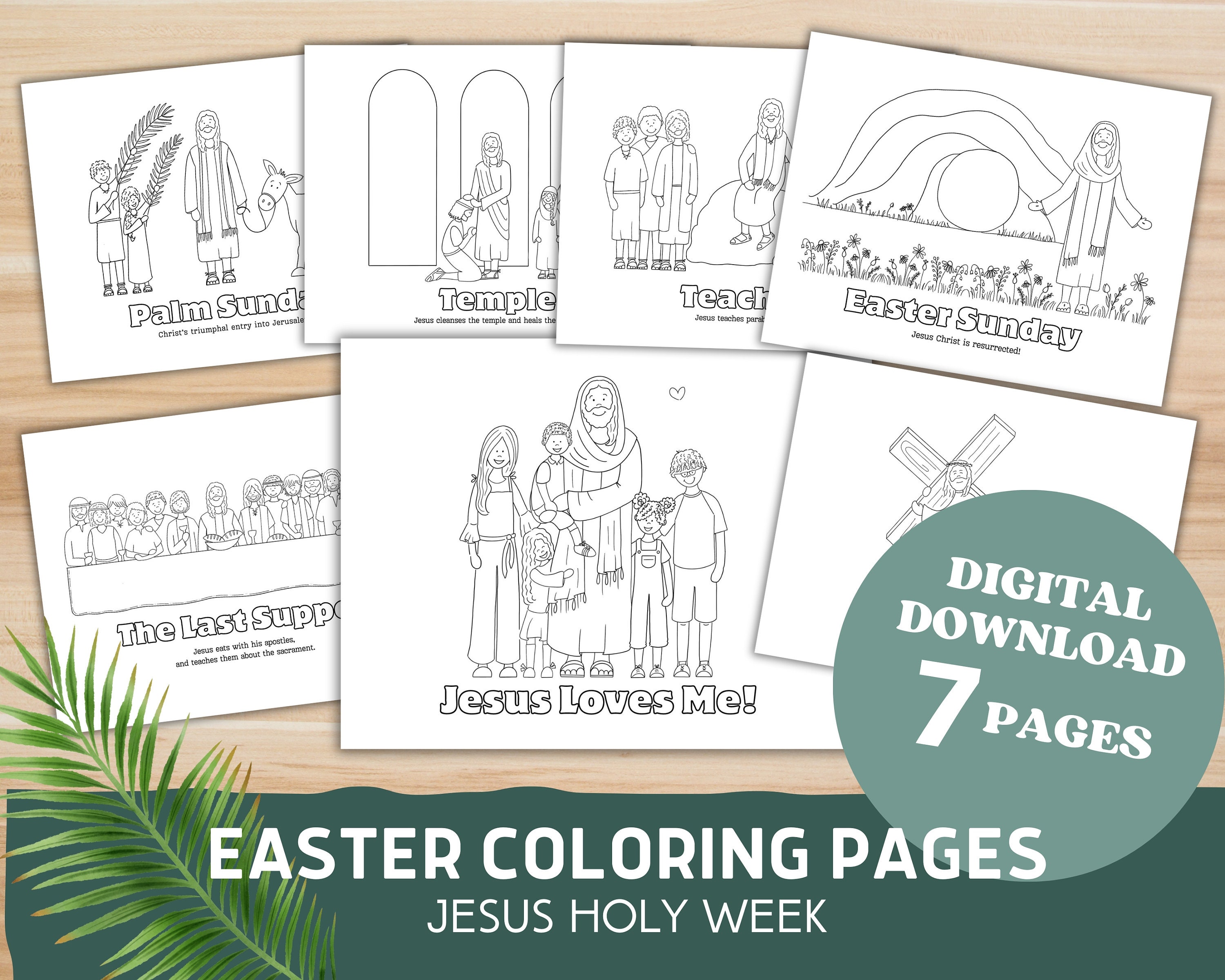 Easter Coloring Pages, Jesus Holy Week, Come Follow Me, Bible Digital ...
