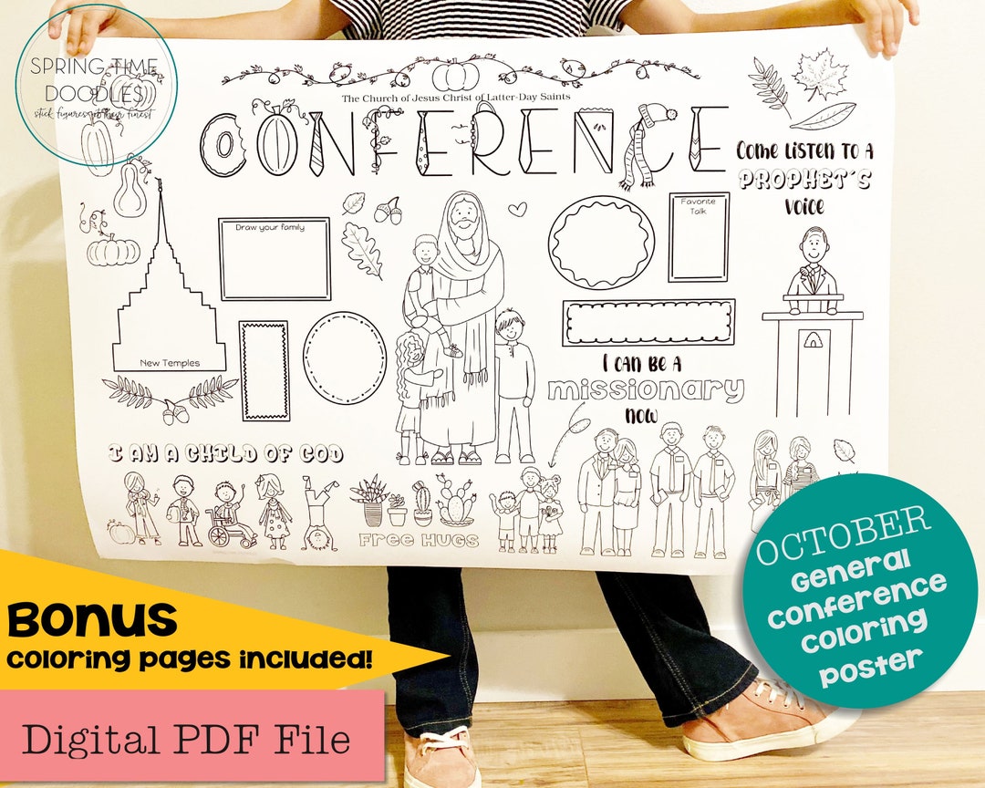 October General Conference Coloring Poster: LDS Activity (digital ...