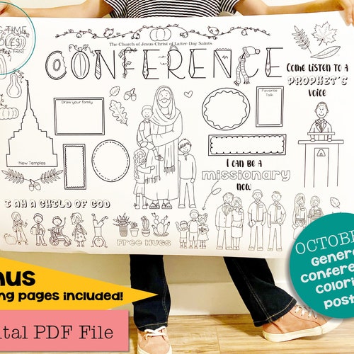 LDS General Conference Coloring Poster Printable File - Etsy