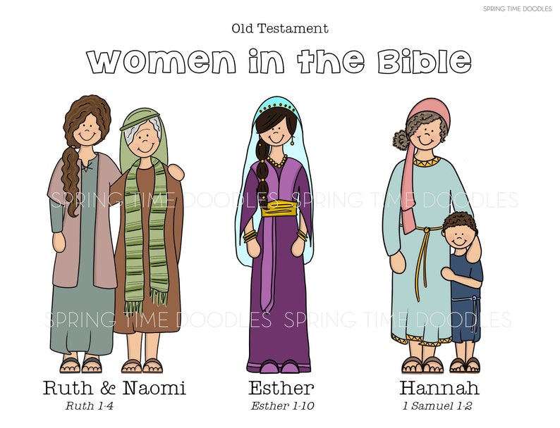 Women of the Old Testament Coloring Pages: Ruth, Esther, Hannah ...